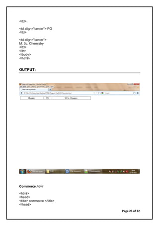 HTML practicals | PDF