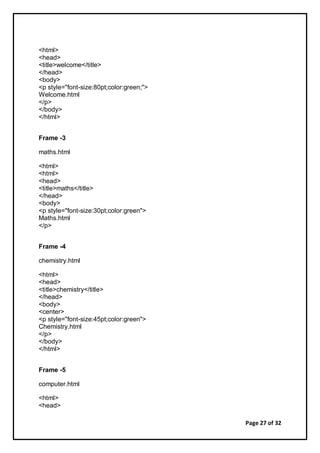 HTML practicals | PDF