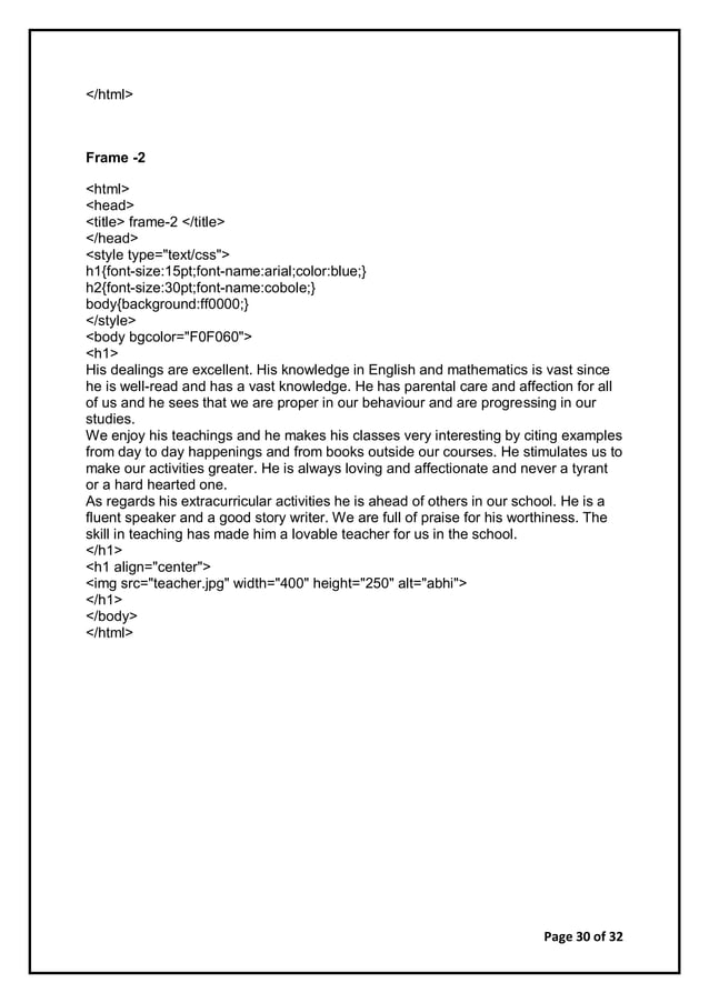 HTML practicals | PDF | Web Design and HTML | Internet