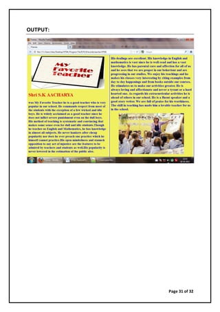 HTML practicals | PDF