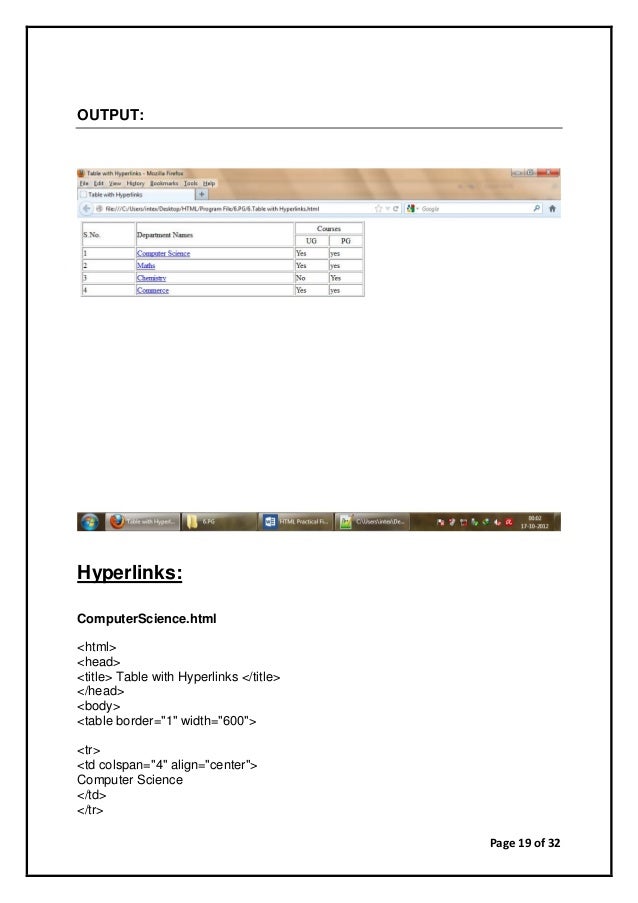 Html Practicals