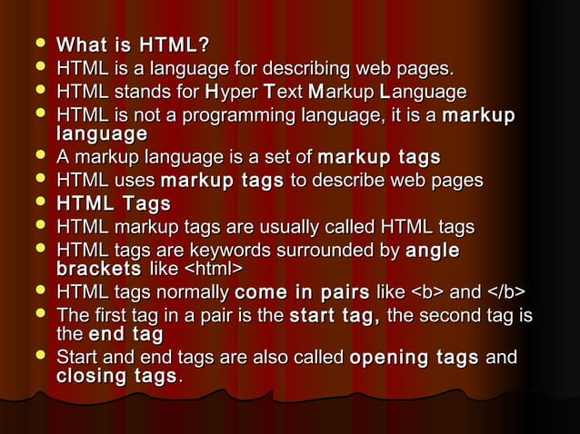 Html presentation | PPT