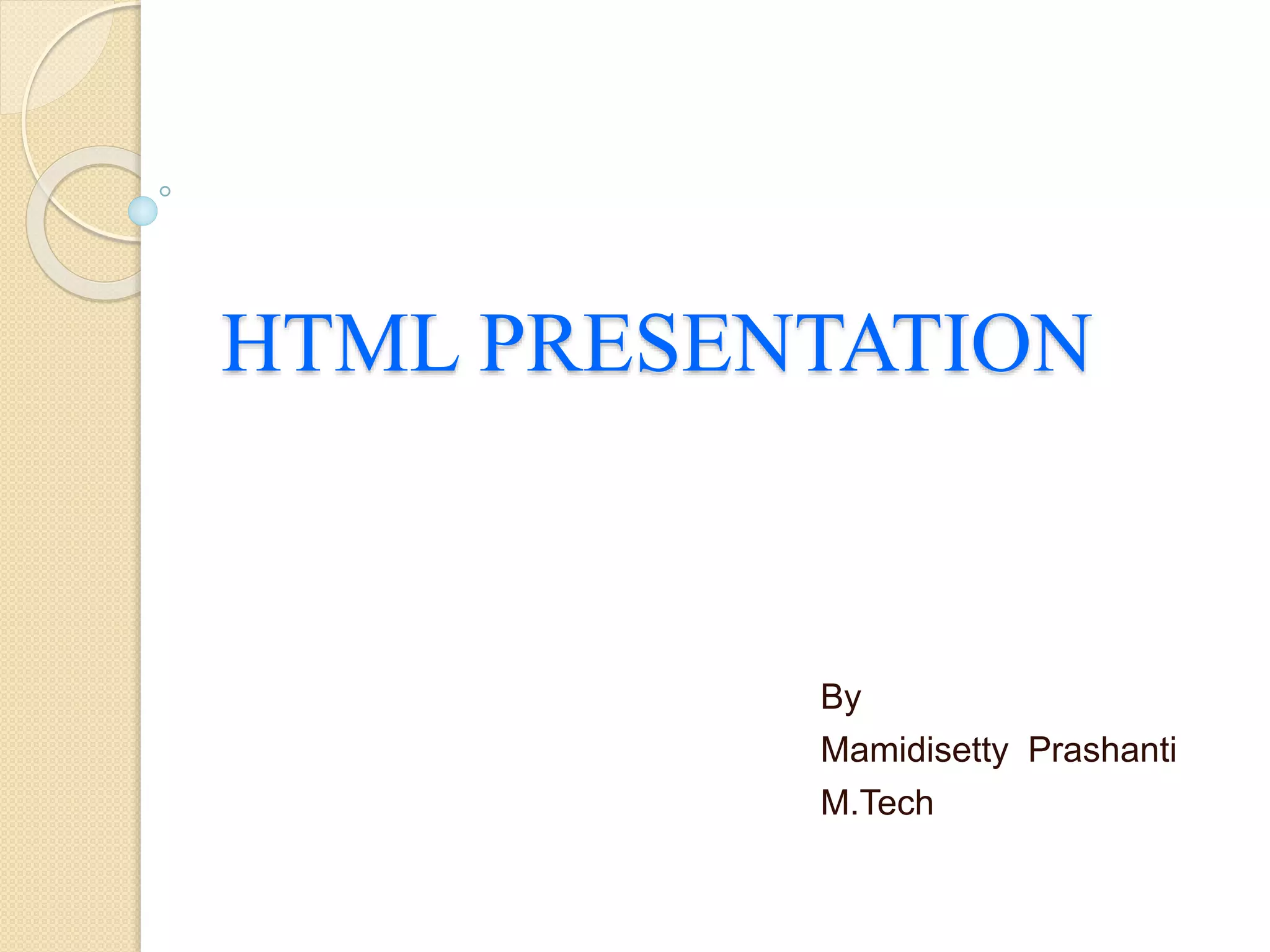Html presentation | PPT