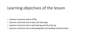 HTML presentation | PPT