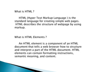 HTML Presentation | PPT