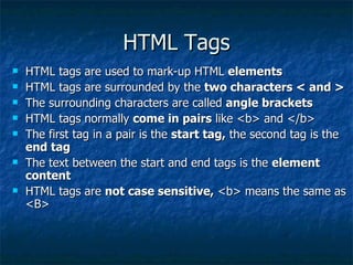 Html Presentation Of Web Page Making | PPT | Web Design and HTML | Internet