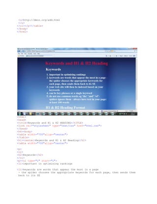 Html project report12 | PDF