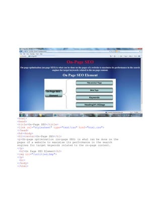 Html project report12 | PDF