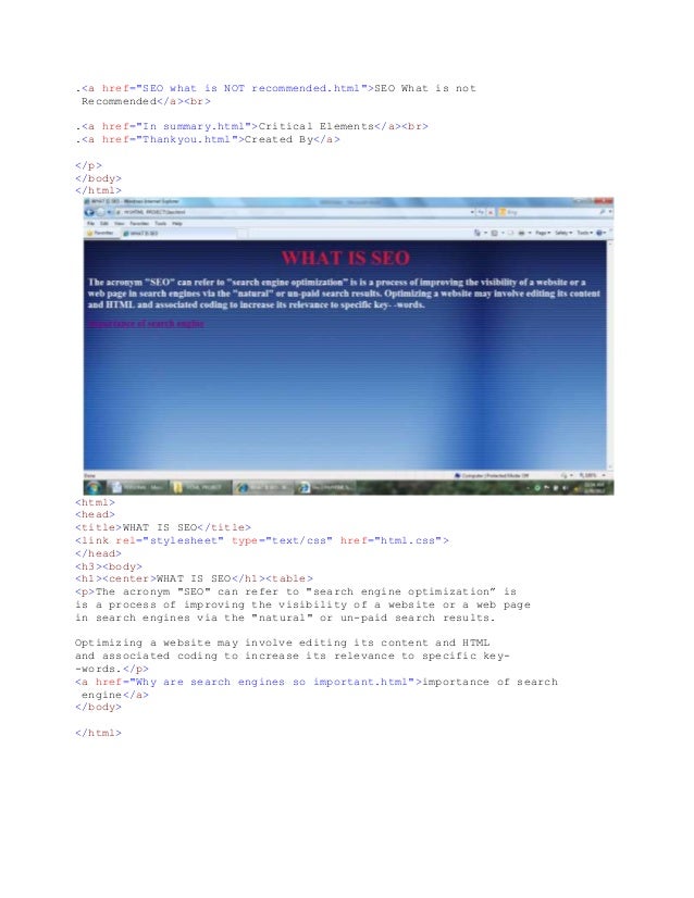 Html project report12