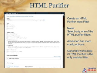 HTML Purifier, WYSIWYG, and TinyMCE | PPT
