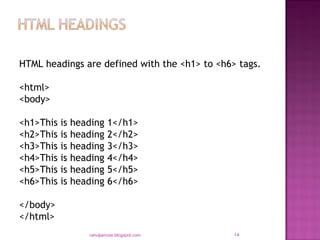 HTML, HTML5,HTML,CSS How To Make Your Own Website | PPT