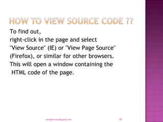 HTML, HTML5,HTML,CSS How To Make Your Own Website | PPT