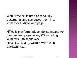 HTML, HTML5,HTML,CSS How To Make Your Own Website | PPT