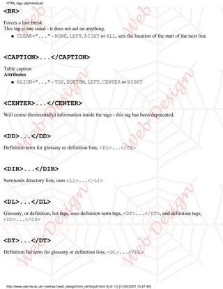 Html Tags | PDF