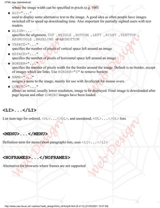 Html ref guide | PDF
