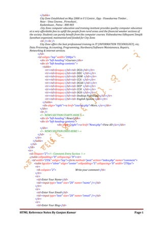 Html refrence notes | PDF