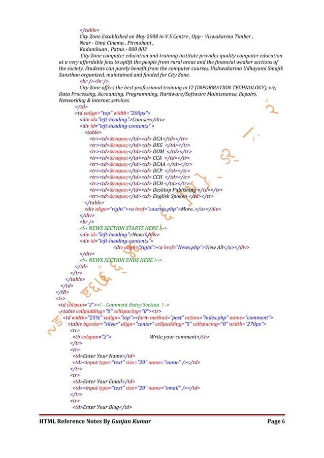 Html refrence notes | PDF