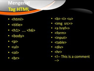 Mengenal HTML | PPT