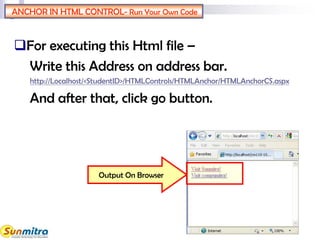 Html Server Anchor Control CS | PPT