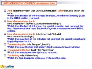 Html Server Anchor Control CS | PPT