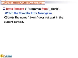 Html Server Anchor Control CS | PPT
