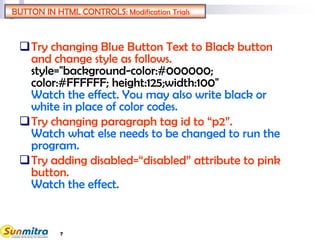 Html Server Button Control VB | PPT