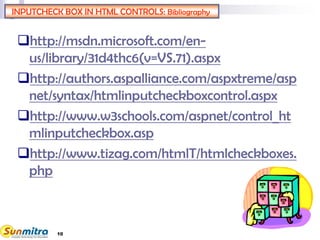 Html Server Input Checkbox Control CS | PPT