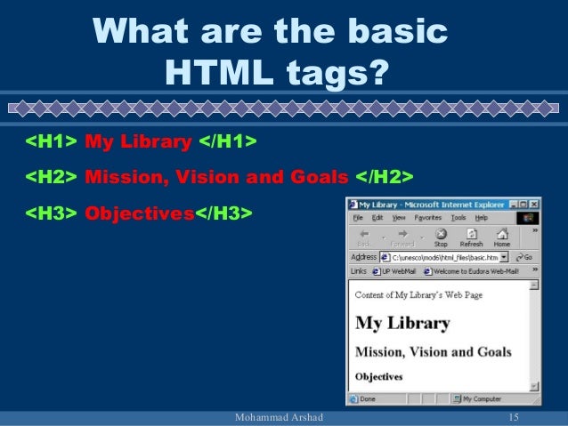 Creating WebPages using HTML