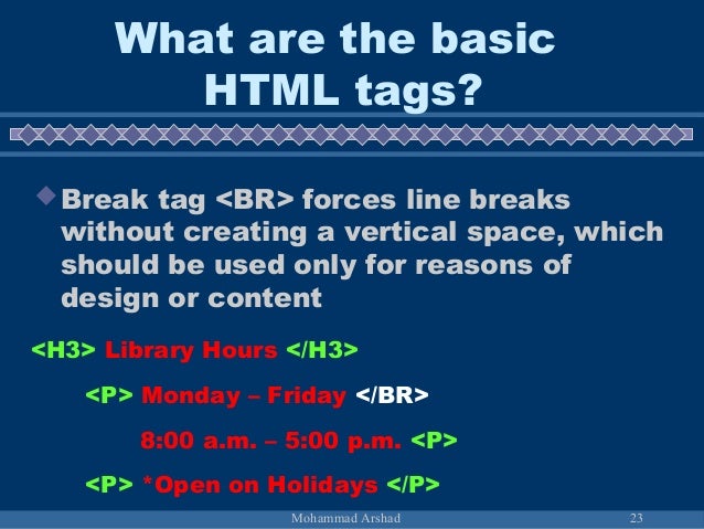 Creating WebPages using HTML