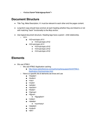 Html5 standards | DOCX