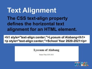 Using Style Attribute in HTML and its properties | PDF