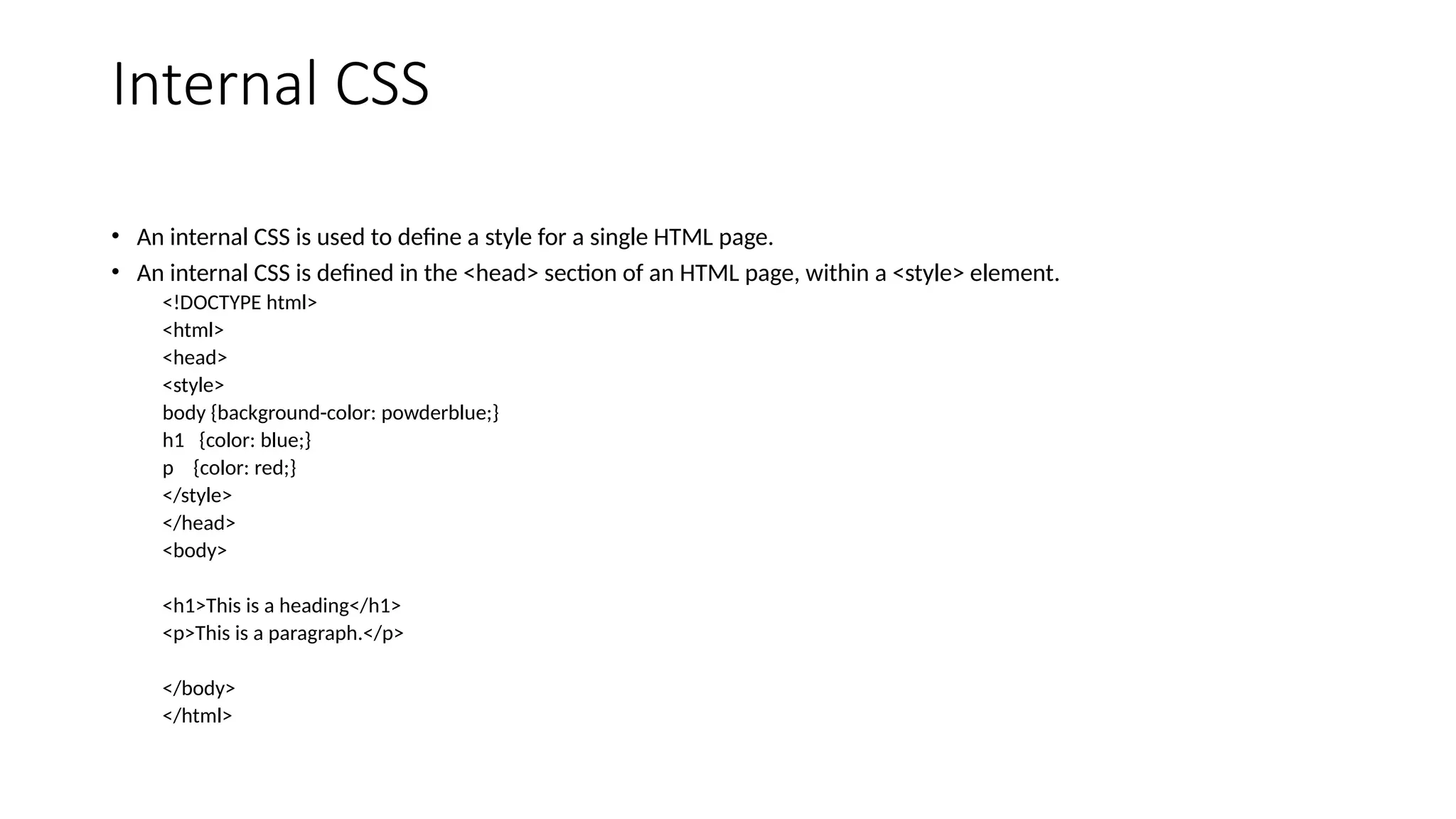 HTML Styles - Cascading Style Sheets Cascading Style Sheets | PPTX