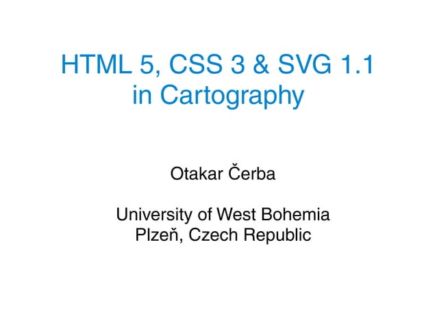HTML5 & SVG in Cartography - Workshop | PPT