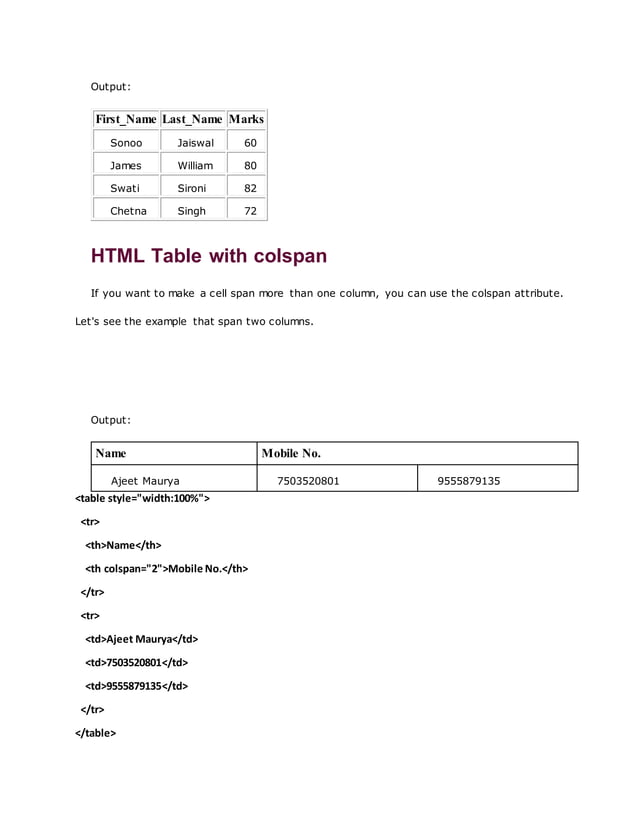 table html web programing | PDF