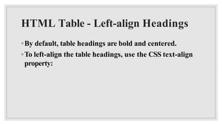 htmltable.pptx | Web Design and HTML | Internet