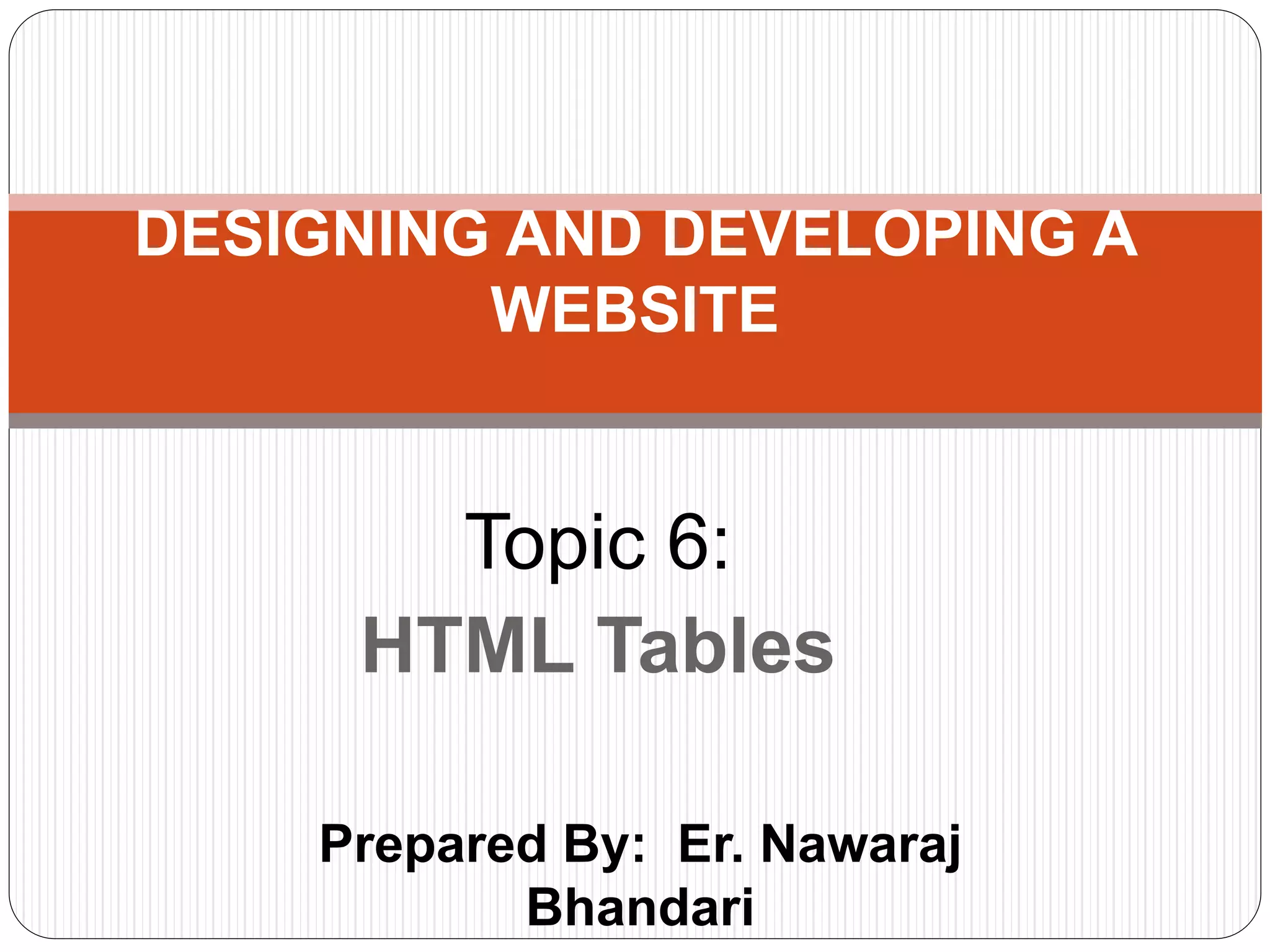 Html tables | PPTX