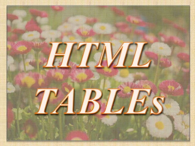 Html tables | PPTX