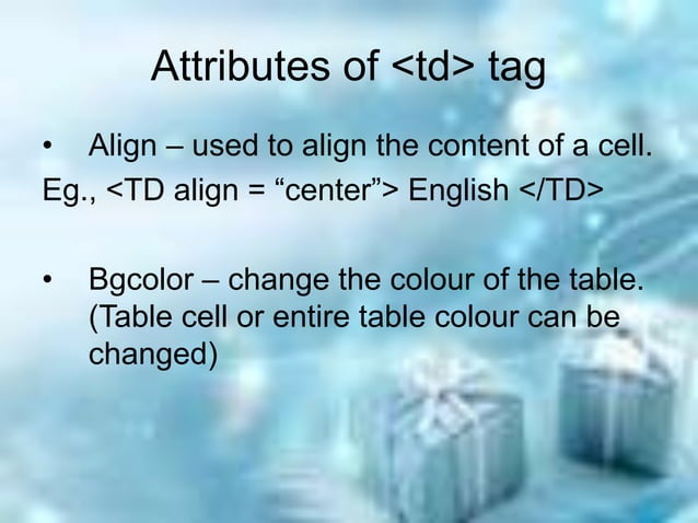 Computer language - Html tables | PPT | Free Download