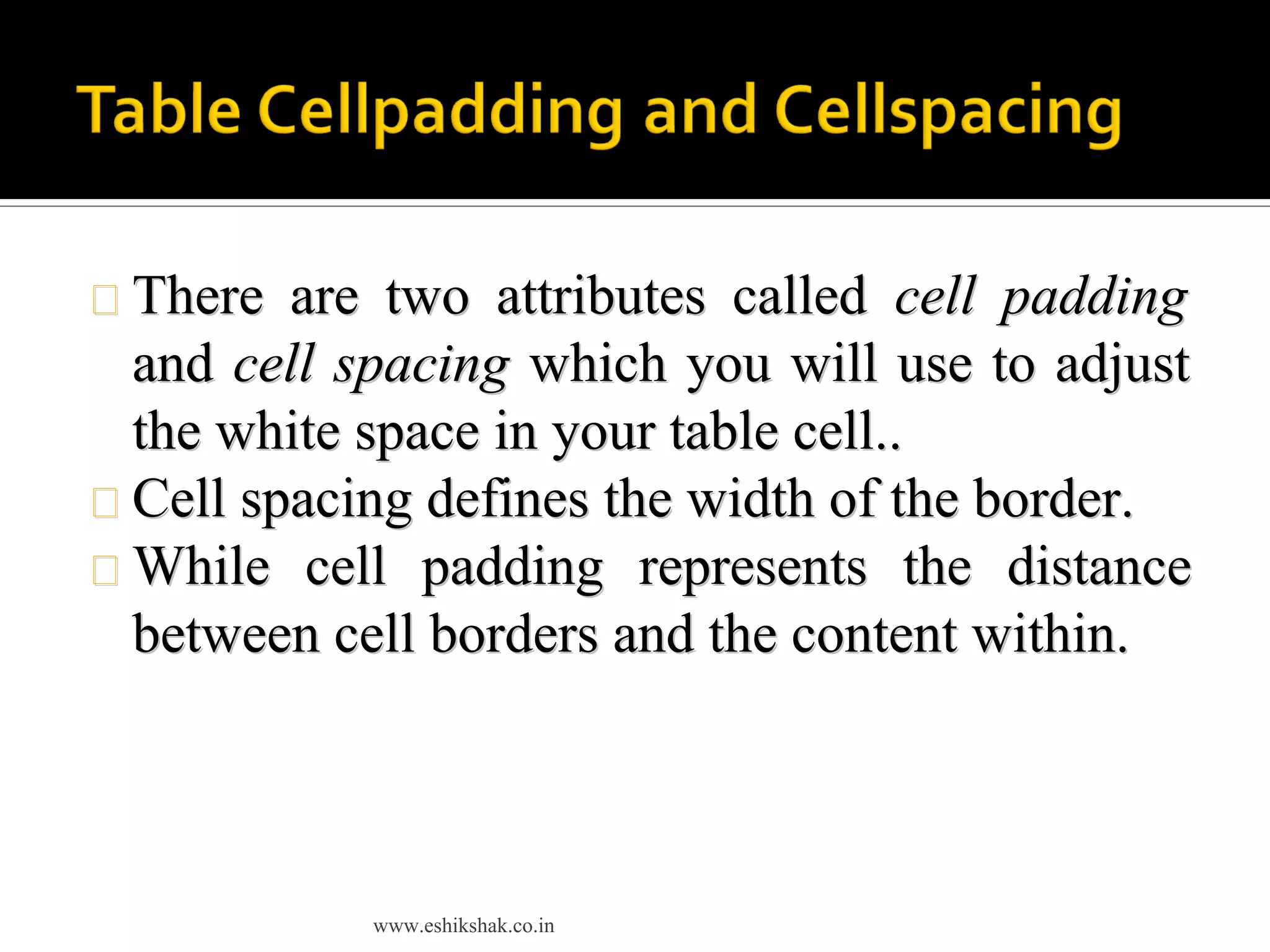 Html table tags | PDF | Web Design and HTML | Internet