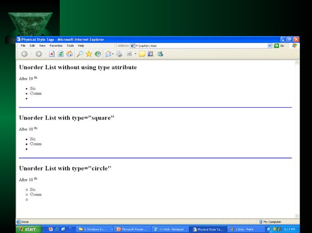 Html Tags Ppt