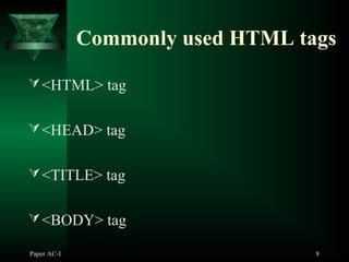 HTML Tags | PPT