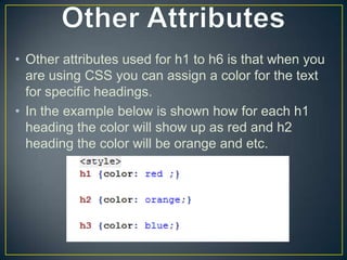 h1 to h6 tag presentation | PPTX