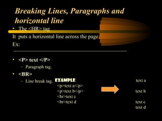 PPT on Basic HTML Tags | PPT