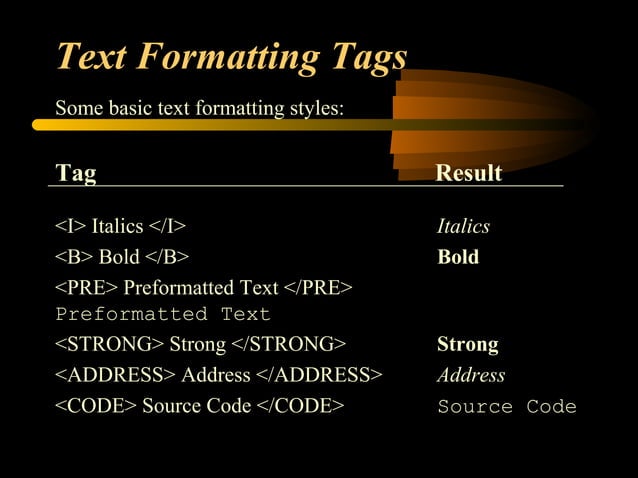 PPT on Basic HTML Tags | PPT | Web Design and HTML | Internet