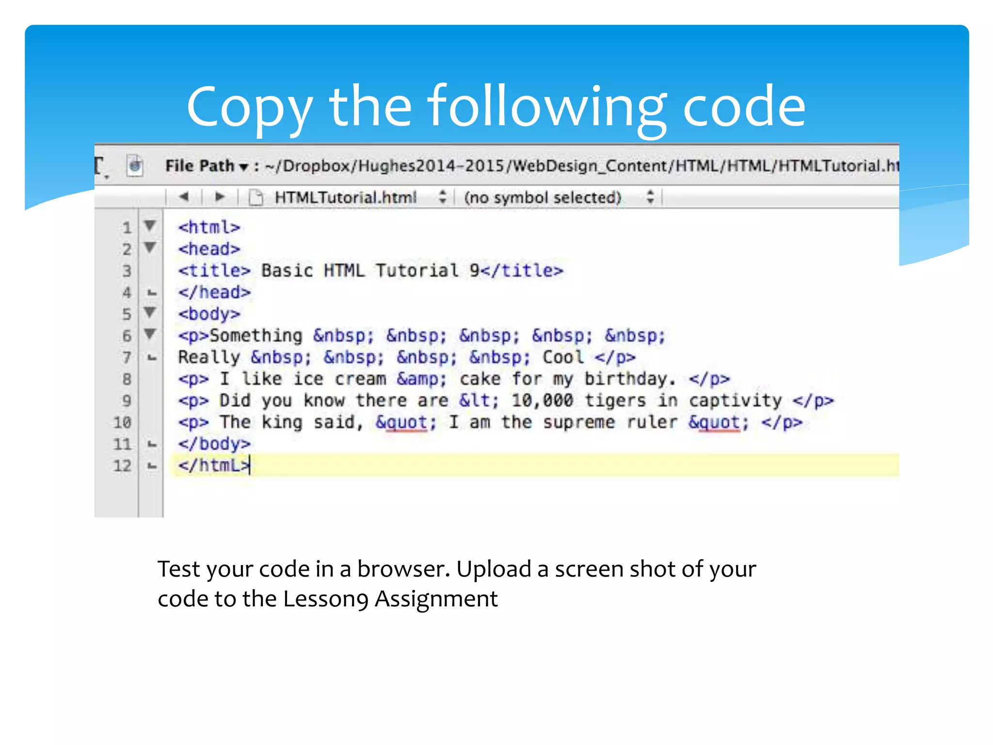 Html tutorial.lesson9 | PPT