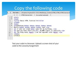 Html tutorial.lesson9 | PPTX | Web Design and HTML | Internet