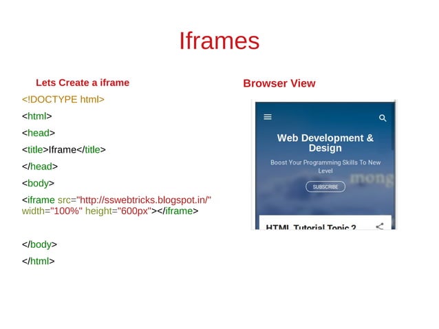 HTML 5 Simple Tutorial Part 3 | PPT