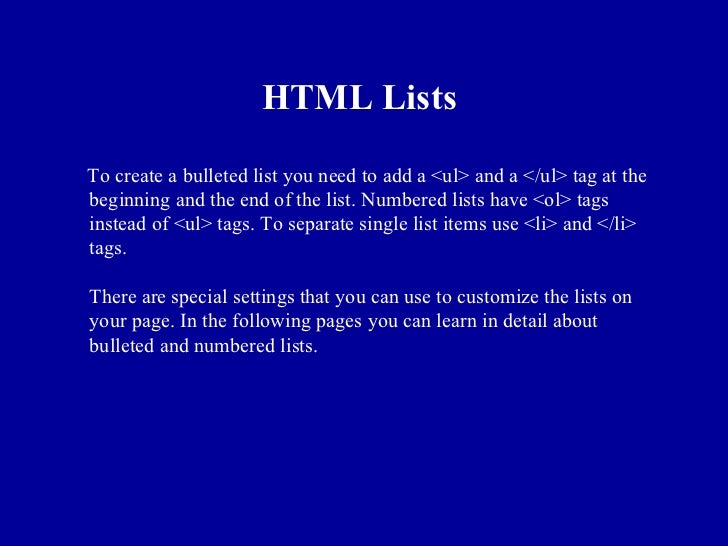 Html tutorials