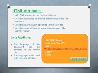 Html tutorials-infotech aus | PPT