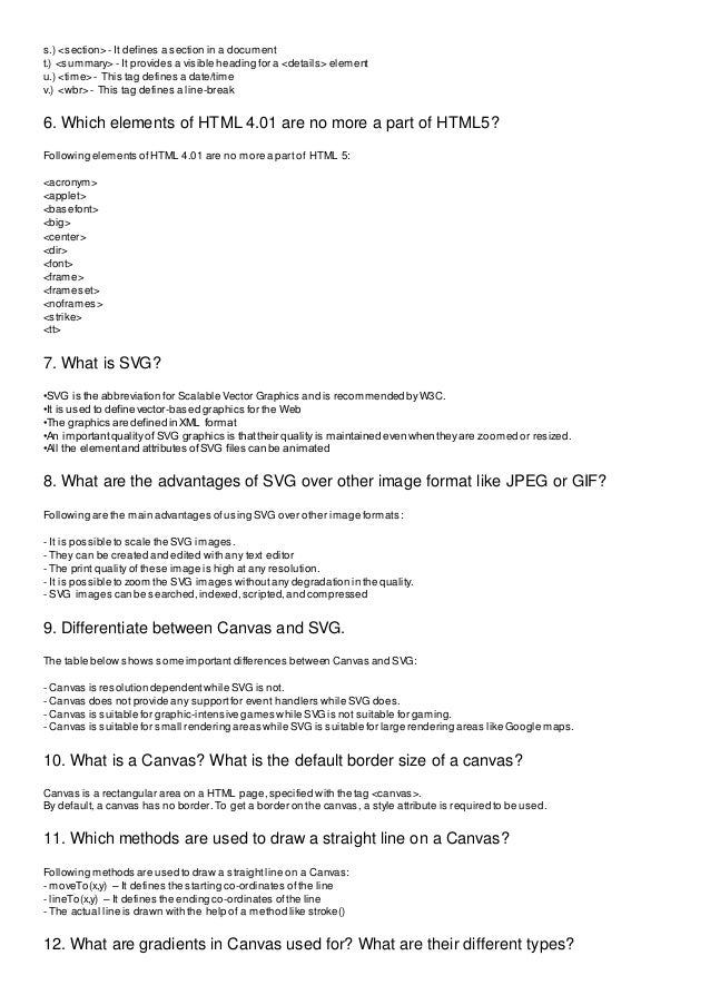 Html Viva Questions